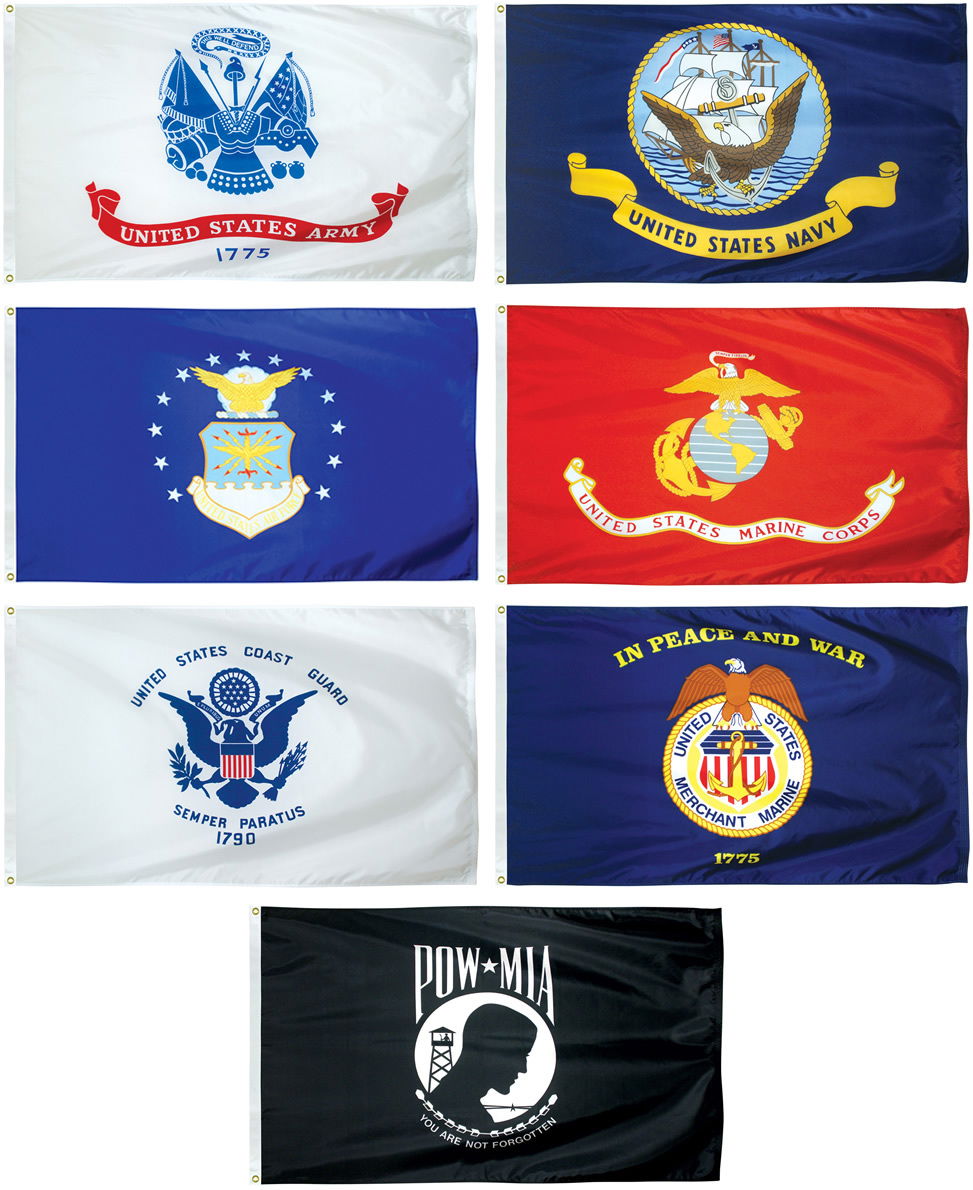 Outdoor Nylon Military, Marine Corps and Coast Guard Flags for Sale