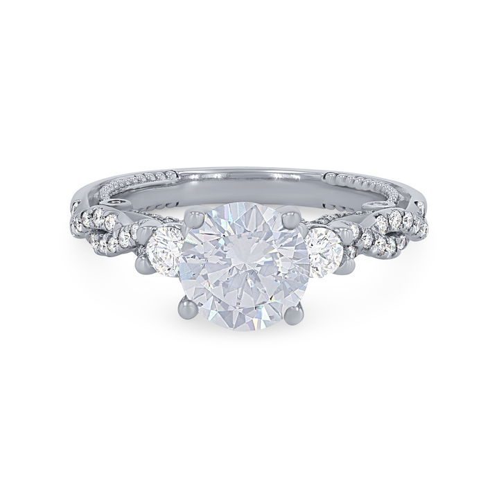 Verragio Insignia Three Stone Round Engagement Setting | Diamonds Direct
