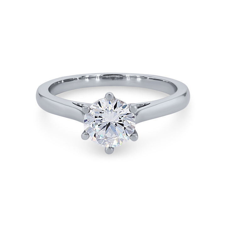 Solitaire Six Prong Cathedral Engagement Setting | Diamonds Direct