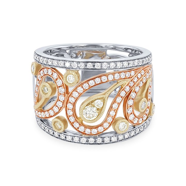 Simon G. Tri Tone Statement Diamond Ring | Diamonds Direct