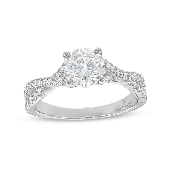 Open Twist Full Diamond Cathedral Engagement Setting by Diamonds Direct ...
