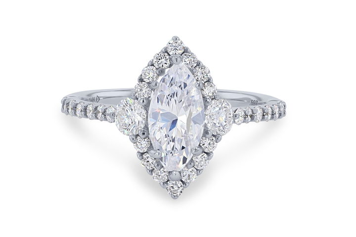 Marquise Halo Engagement Setting | Diamonds Direct