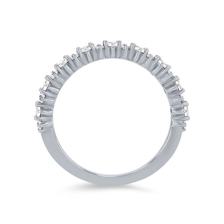 Offset Princess and Round Diamond Wedding Band | Diamonds Direct