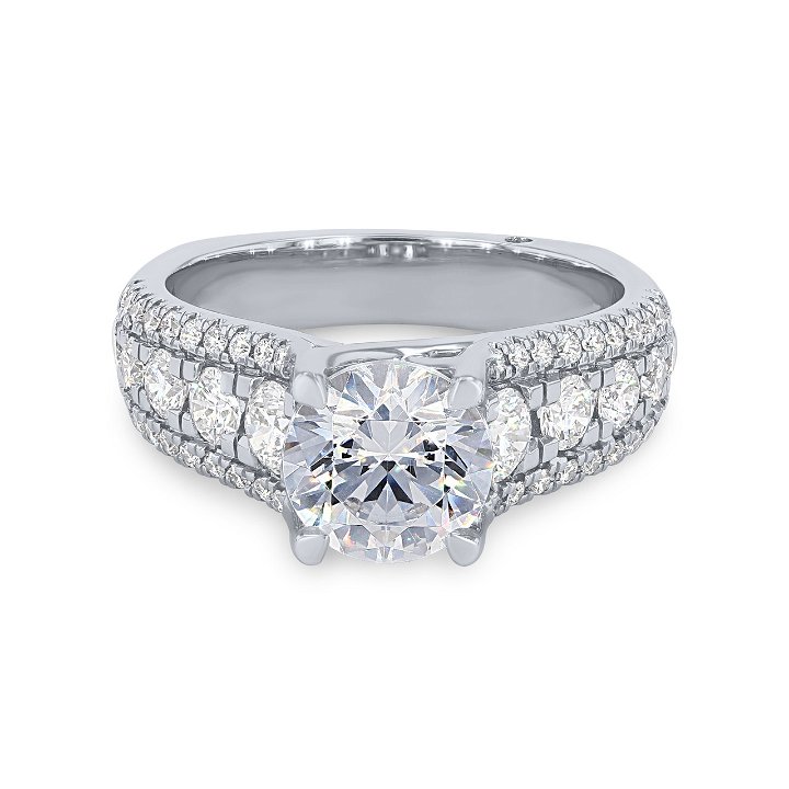 A. Jaffe Three Row Diamond Euro Fit Engagement Setting