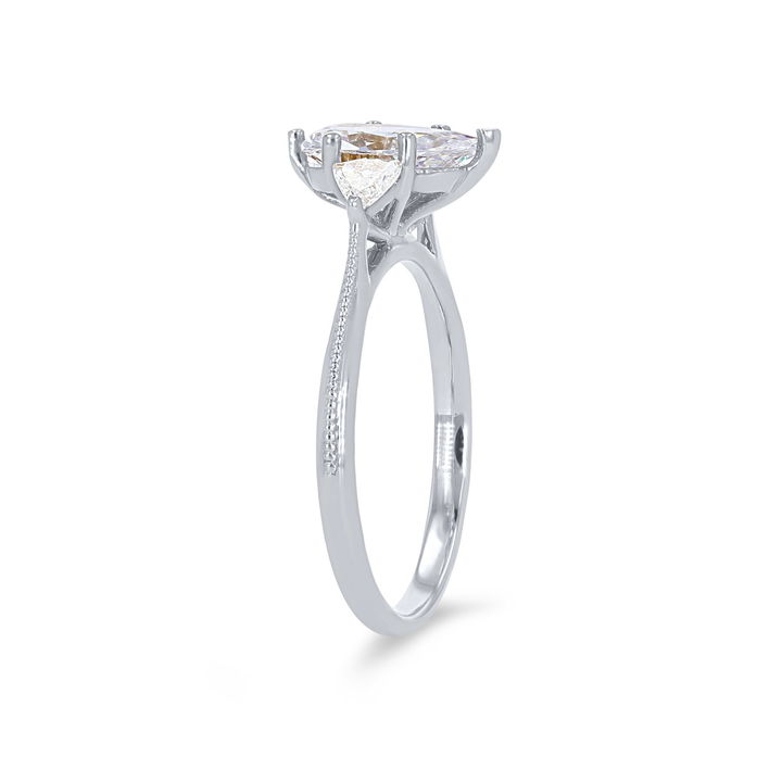 Three Stone Trillion Diamond Milgrain Engagement Setting | Diamonds Direct