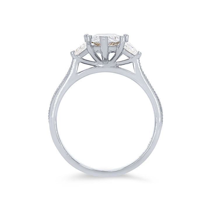 Three Stone Trillion Diamond Milgrain Engagement Setting | Diamonds Direct
