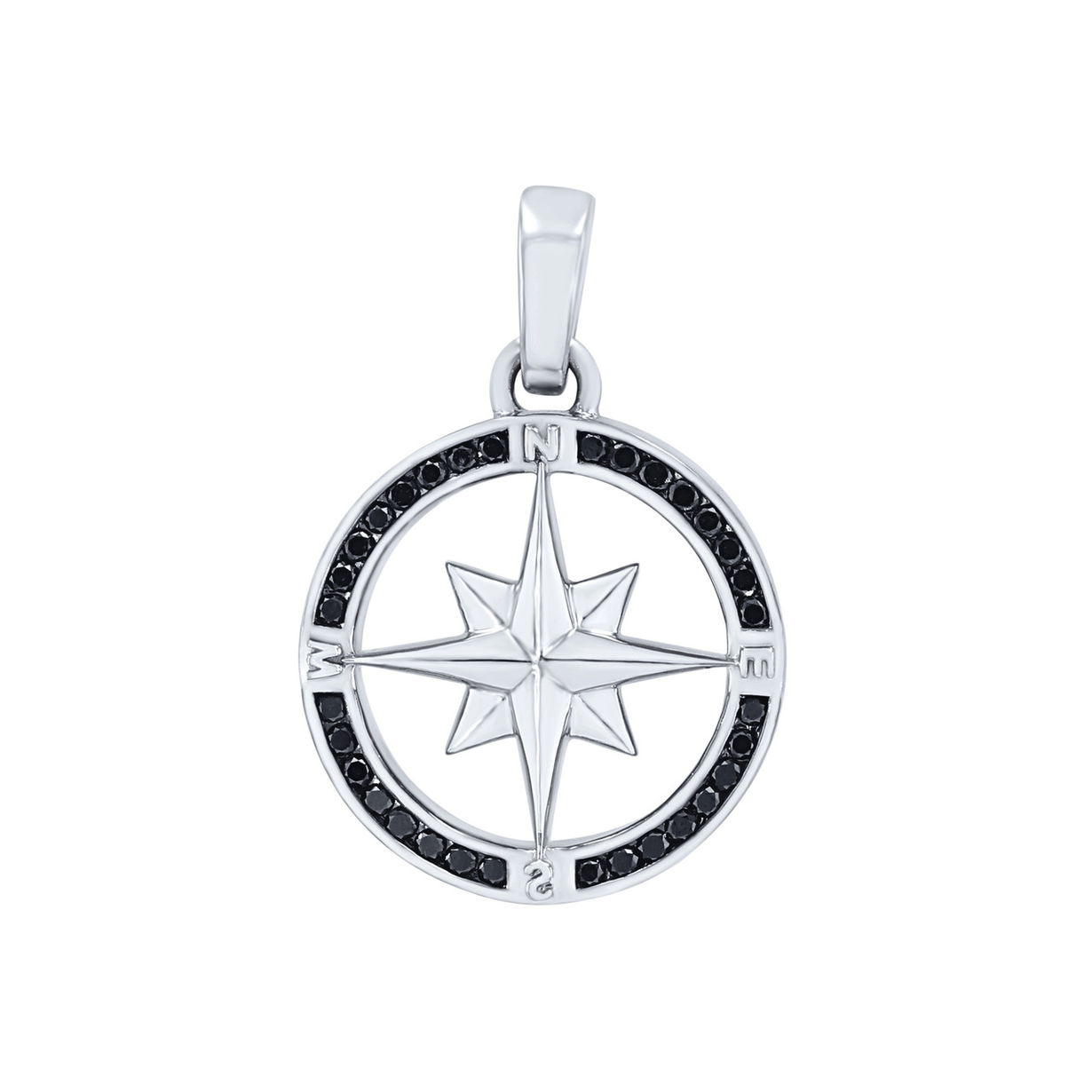 Black Diamond Compass Pendant | Diamonds Direct