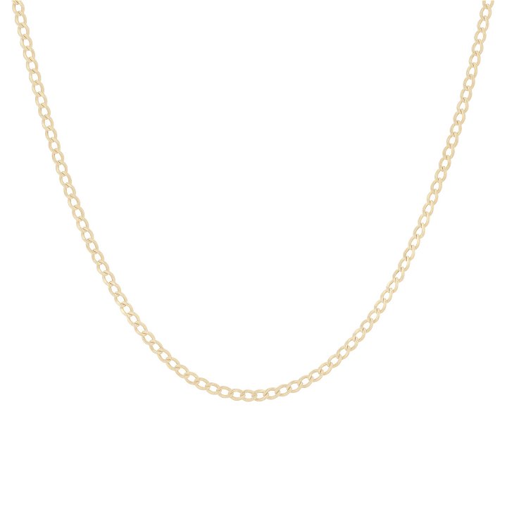 Gold 17 Inch Adjustable Curb Chain Necklace