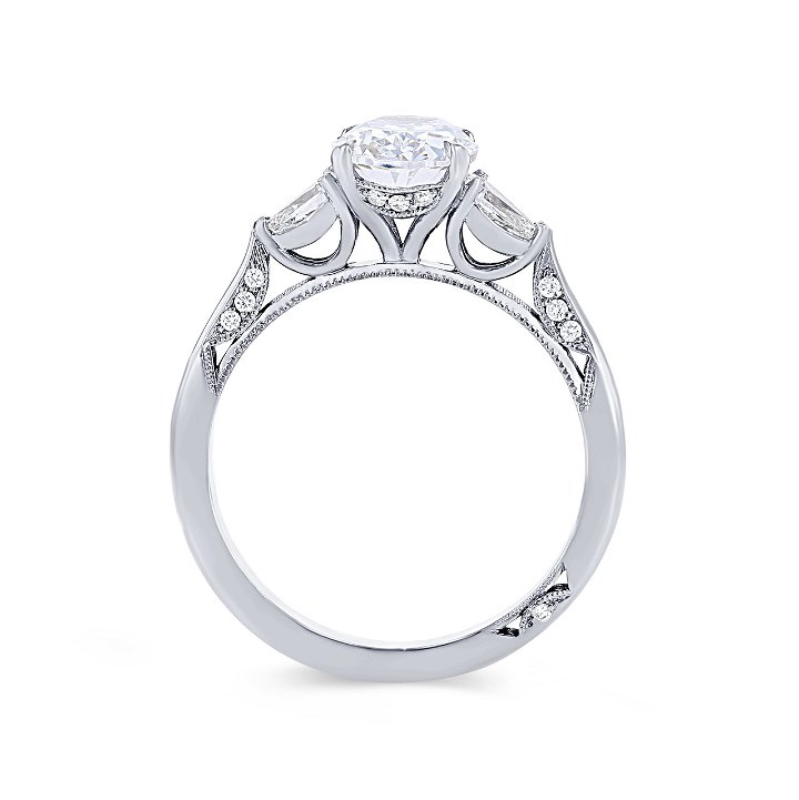 Simply Tacori Pear Three Stone Engagement Setting