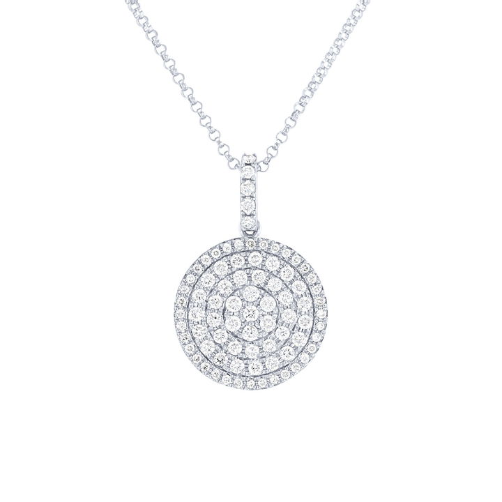 Pave Diamond Disc Pendant | Diamonds Direct