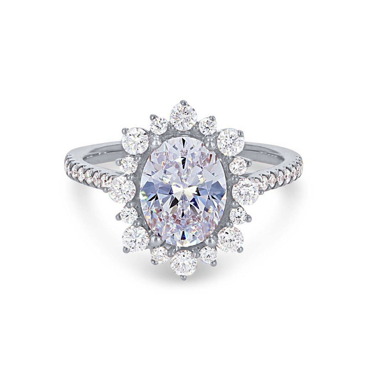 Alternating Diamond Halo Engagement Setting | Diamonds Direct