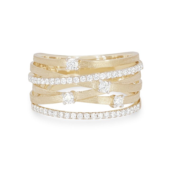 Multirow Diamond Matte Ring | Diamonds Direct
