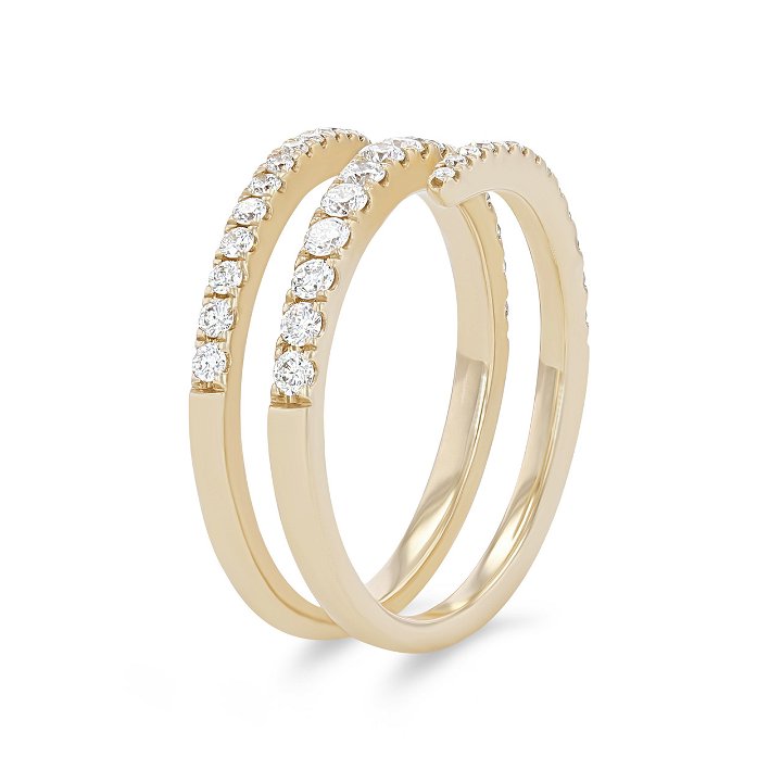 Three Row Diamond Bypass Ring | Diamonds Direct