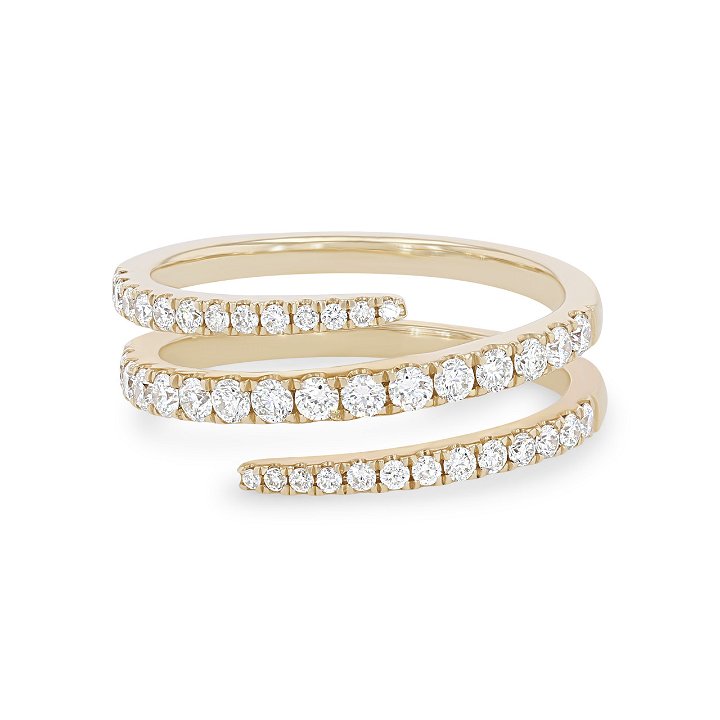 Three Row Diamond Bypass Ring | Diamonds Direct