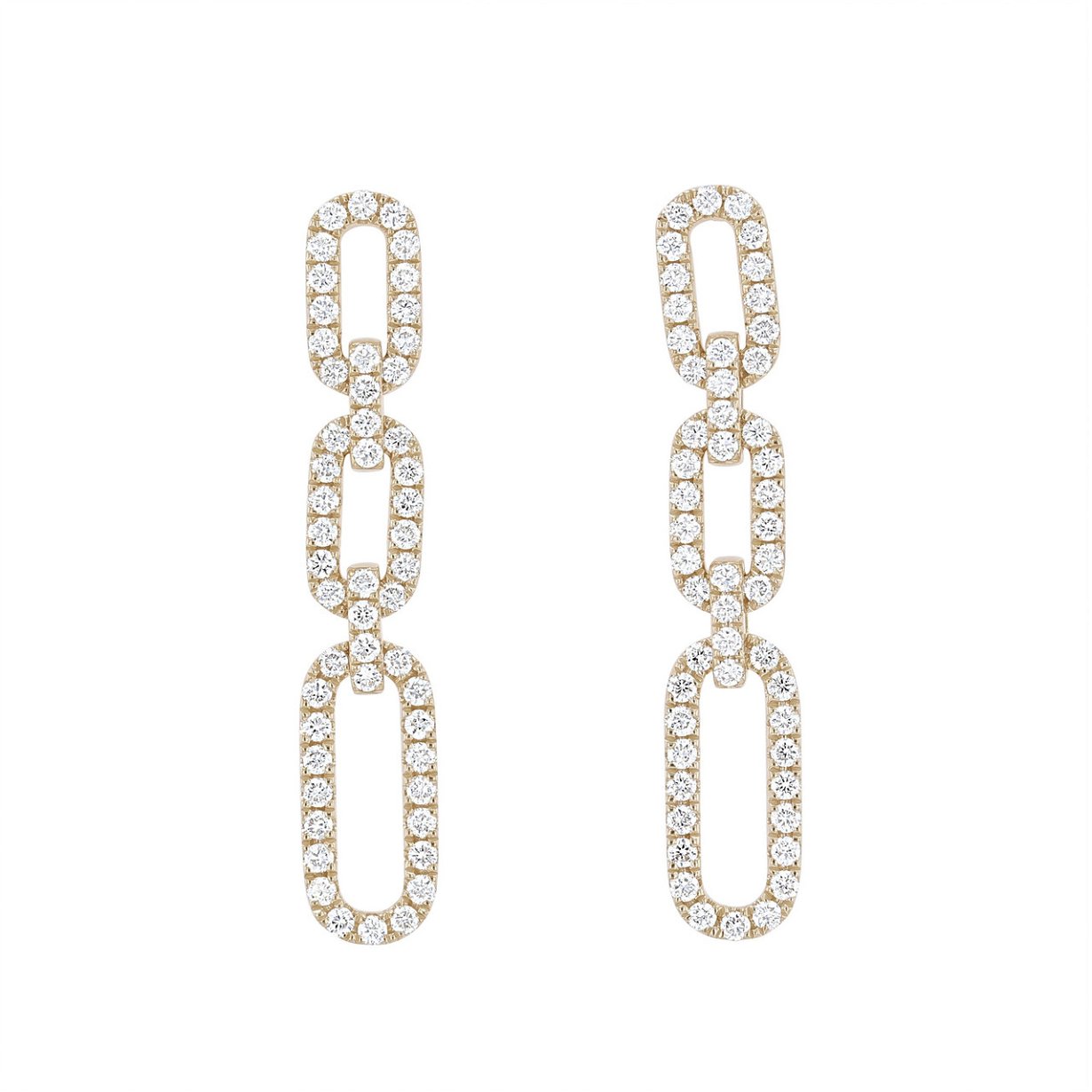 Diamond Paperclip Link Earrings