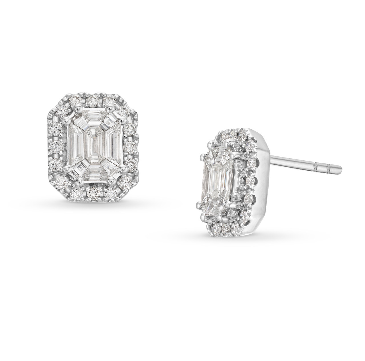 Diamond Mosaic Stud Earrings | Diamonds Direct