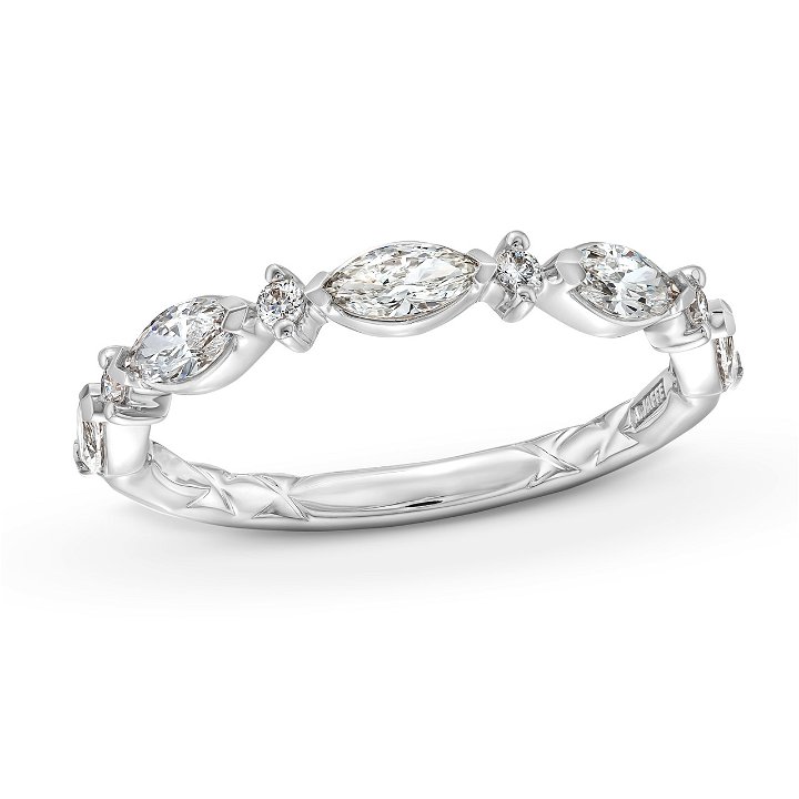 A. Jaffe Alternating Marquise and Round Diamond Wedding Band