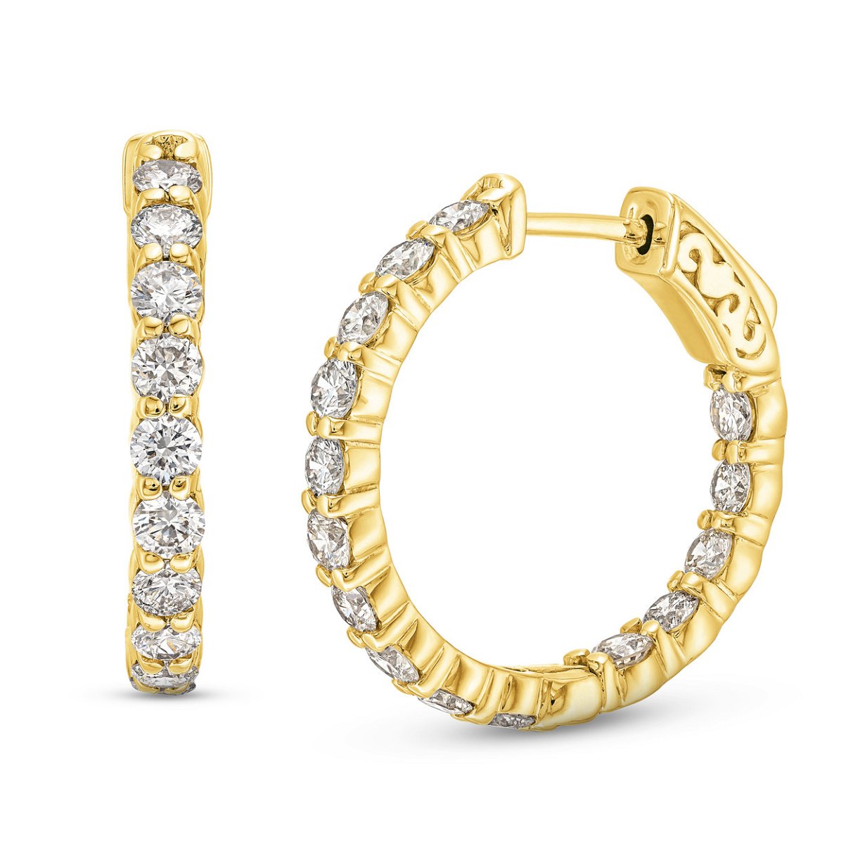 Classic In/Out Diamond Hoop Earrings