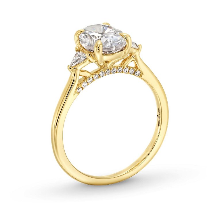 Three Stone Trillion Diamond Engagement Setting by Diamonds Direct ...