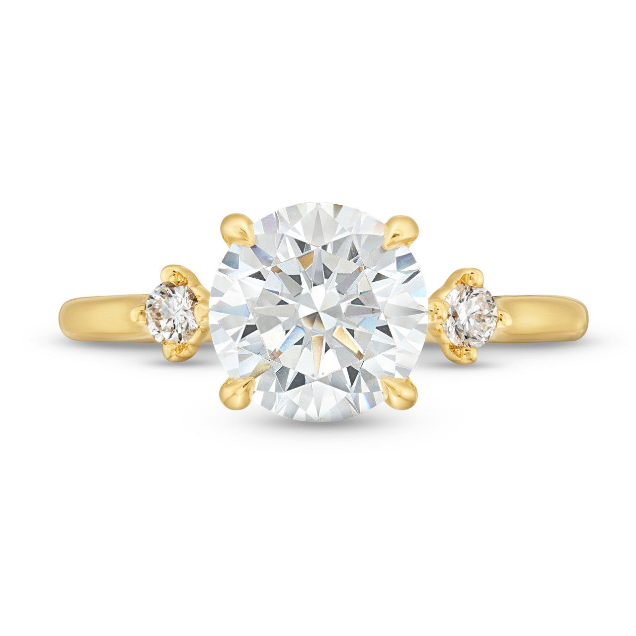 Uneek Three Stone Kite Side Diamond Engagement Setting | Diamonds Direct