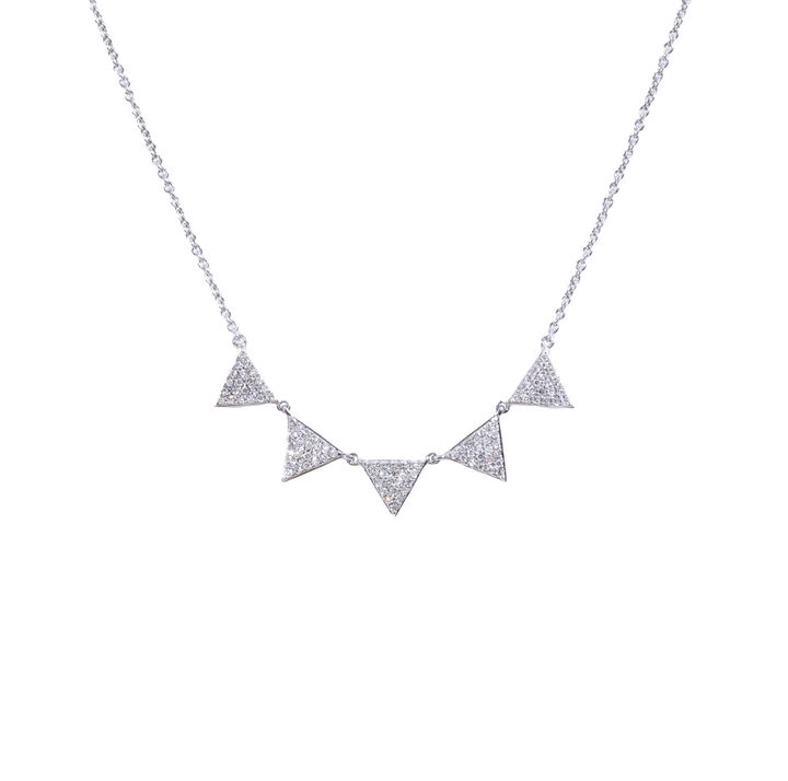 Five Triangle Diamond Pendant Necklace | Diamonds Direct
