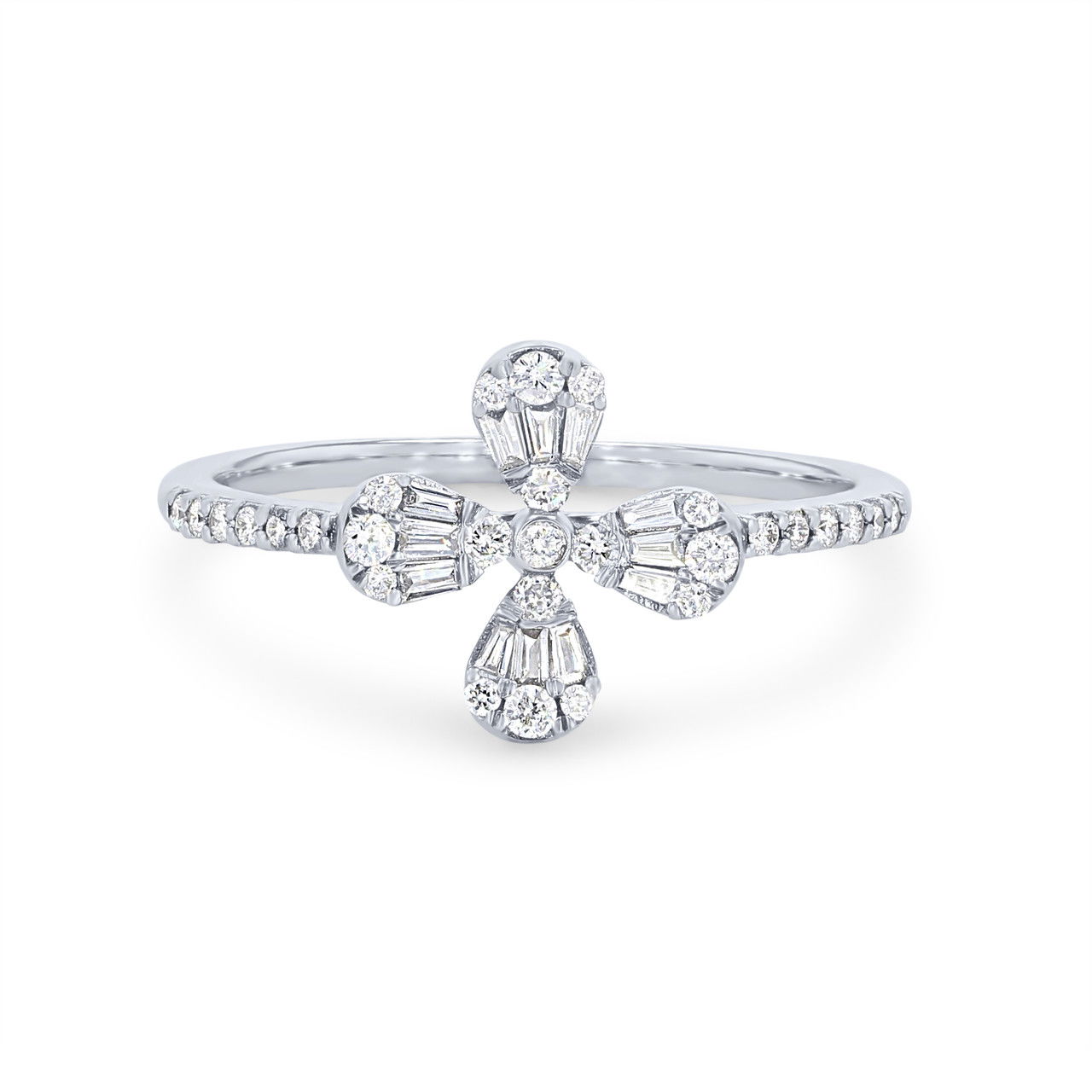 Mixed Diamond Mosaic Flower Ring | Diamonds Direct