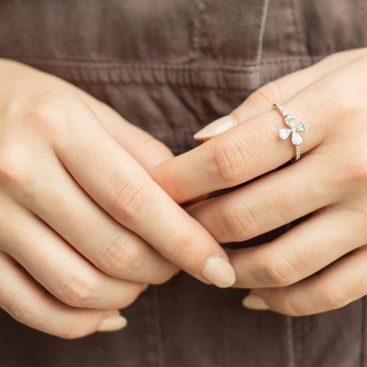 Mixed Diamond Mosaic Flower Ring | Diamonds Direct