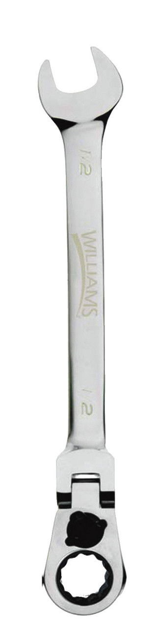 Williams 1/2" Polished Chrome Flex Head Reversible Ratcheting Wrench ...