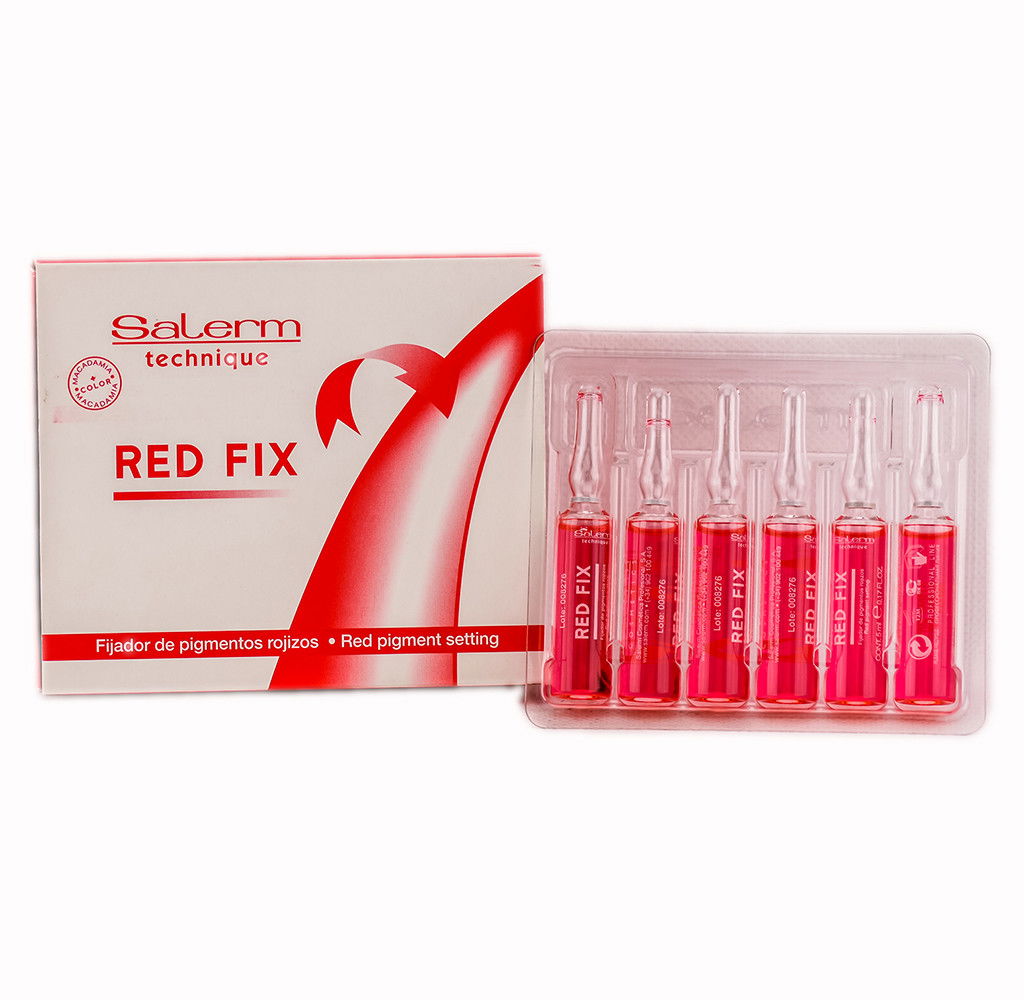 12 Vial x 0.17 oz, Salerm Technique Red Fix Treatment | SleekShop
