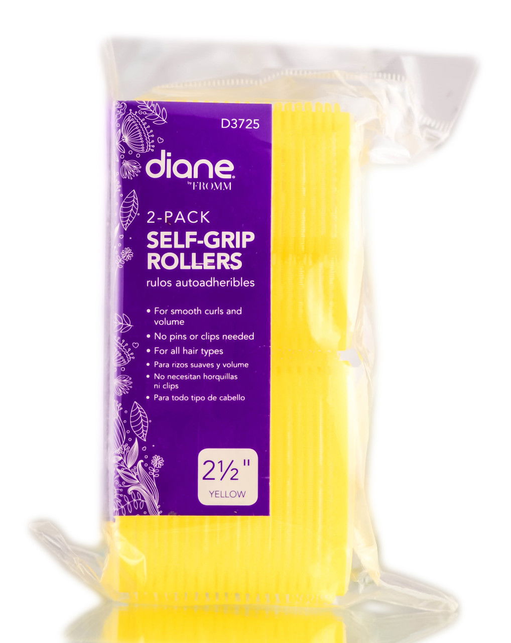 Option : 1/2" x 8 Pack, Diane Self Grip Yellow Rollers | SleekShop