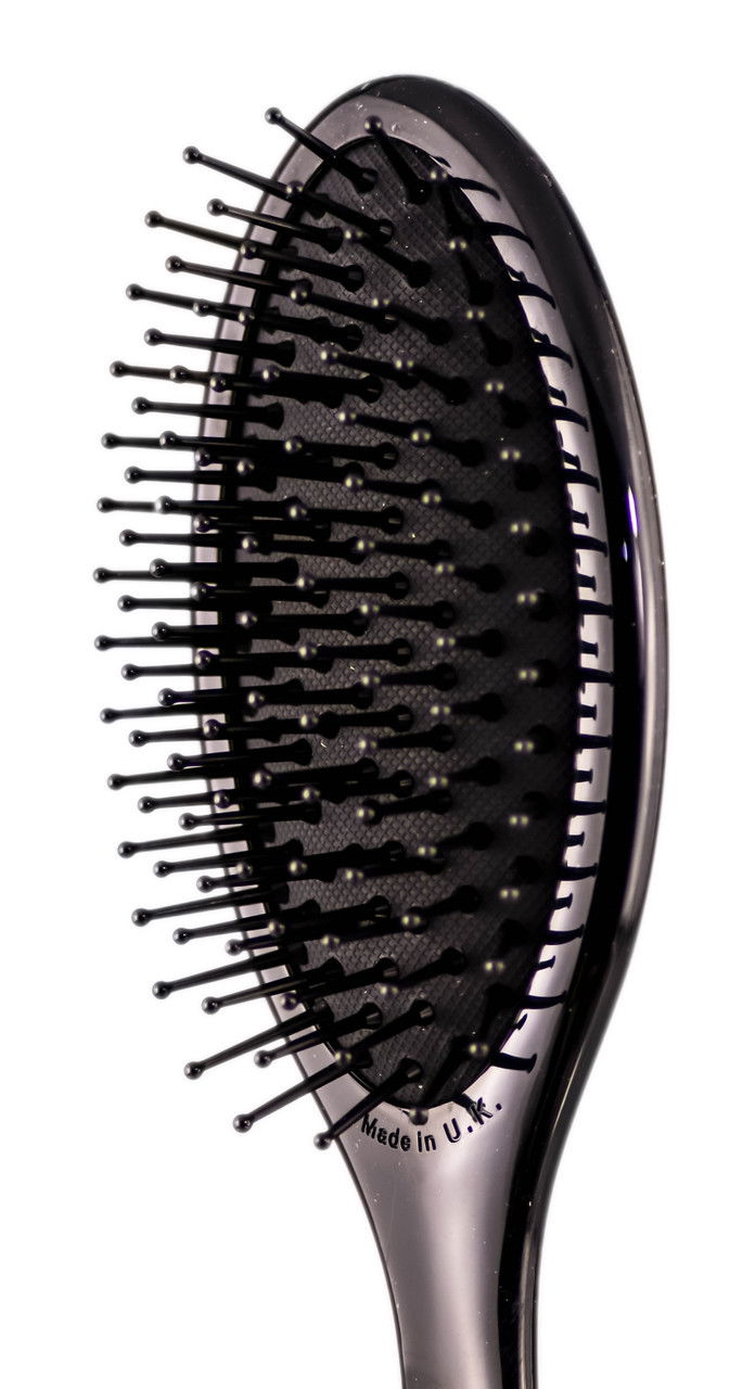 Black (D85), Denman Oval Paddle Brush | SleekShop