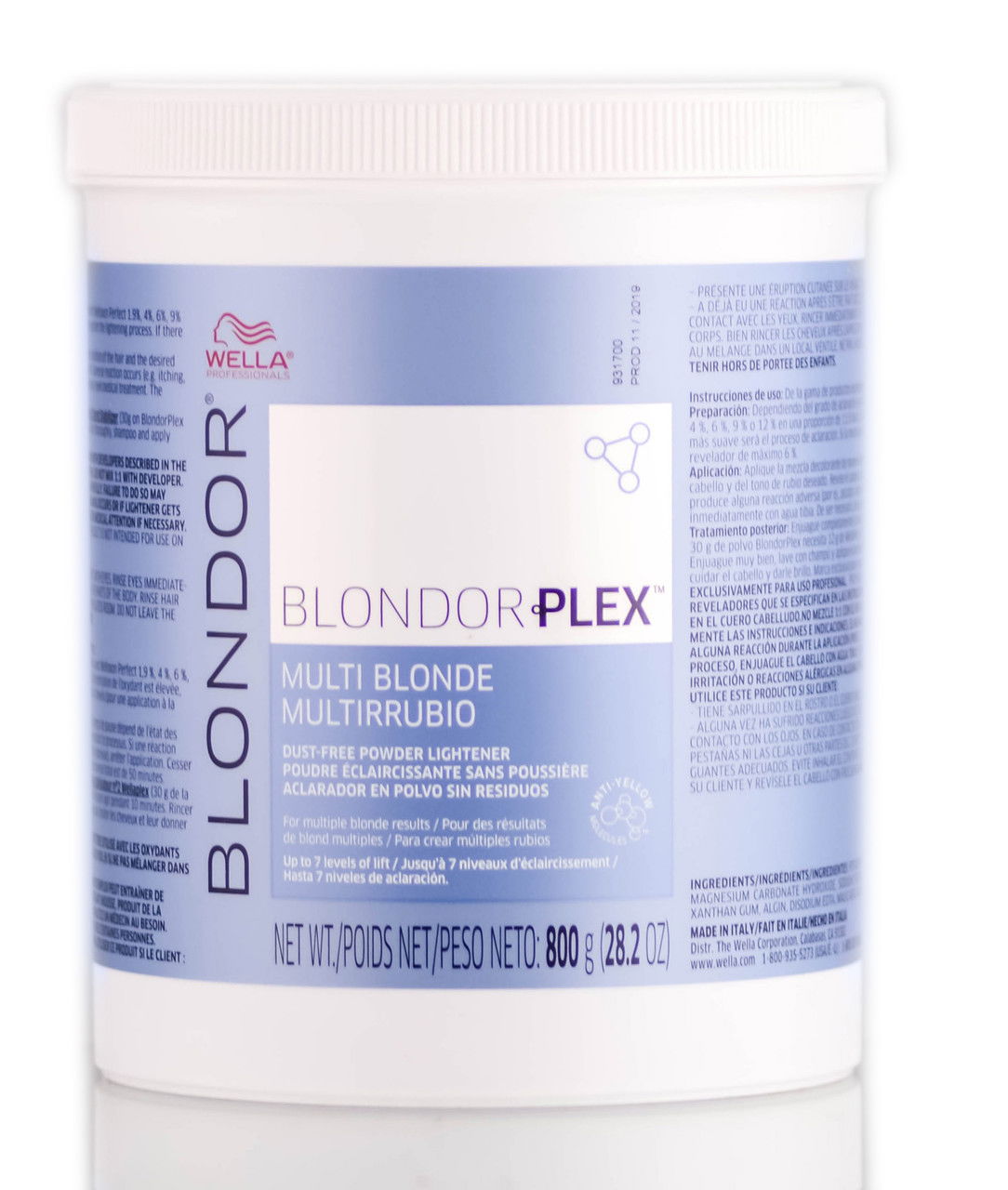 14.1 oz, Wella Blondor Plex Multi-Blonde Dust-Free Powder Lightener 7 ...