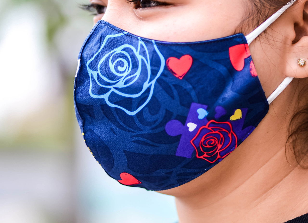 Medium, Sleekshop Reversible Puzzle Face Mask (2 Pack) | SleekShop