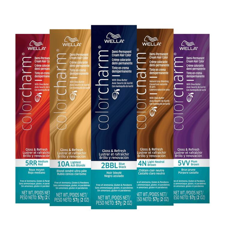 1N - Black, Wella Color Charm Gloss & Refresh Demi-Permanent Cream Hair ...