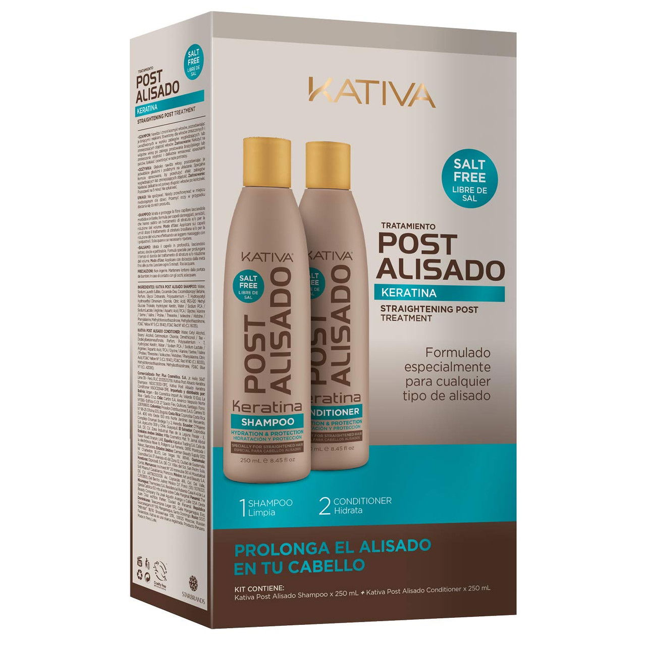 2 x 8.45 oz, Kativa Straightening Shampoo and Conditioner Post ...