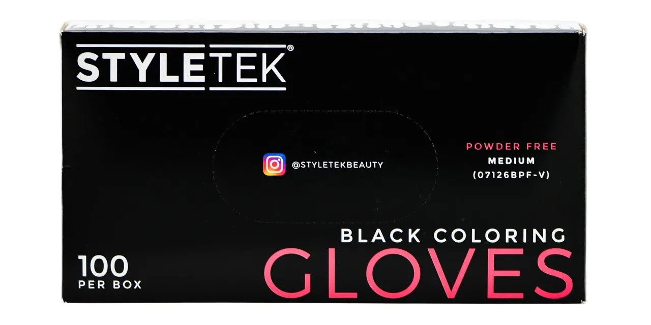 Medium - 100 ct, StyleTek Black Coloring Gloves | SleekShop