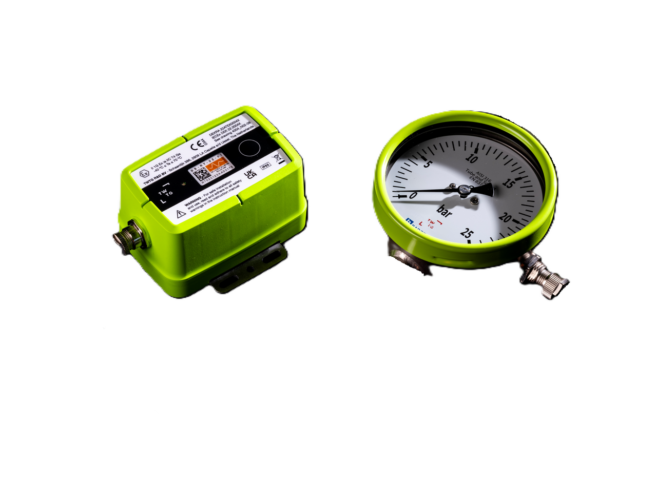 TWTG NEON Pressure Sensor with Gauge - Bar
